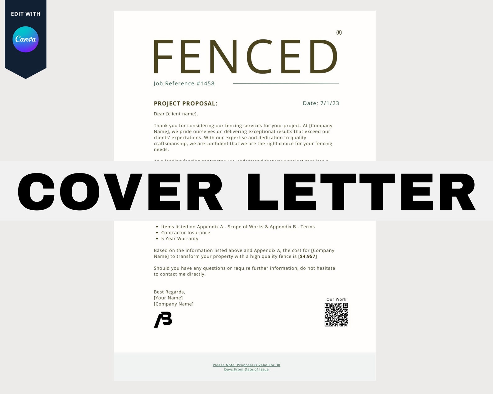 Professional Fence Quote Template. Edit for Free in Canva! Win Projects ...