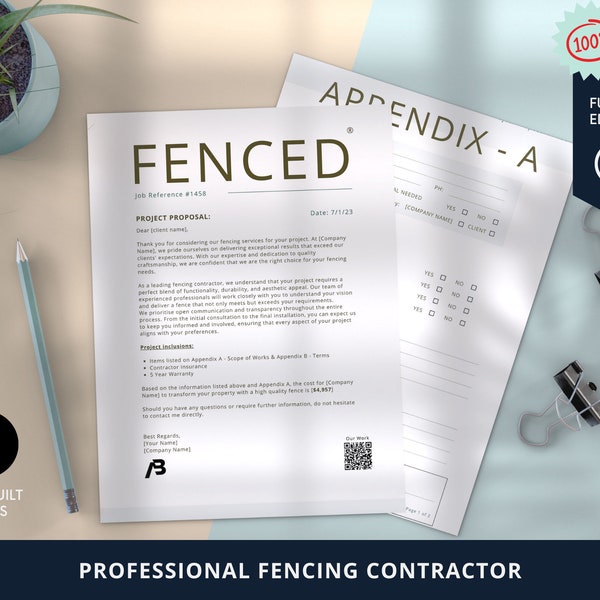 Fence Quote Template - Etsy