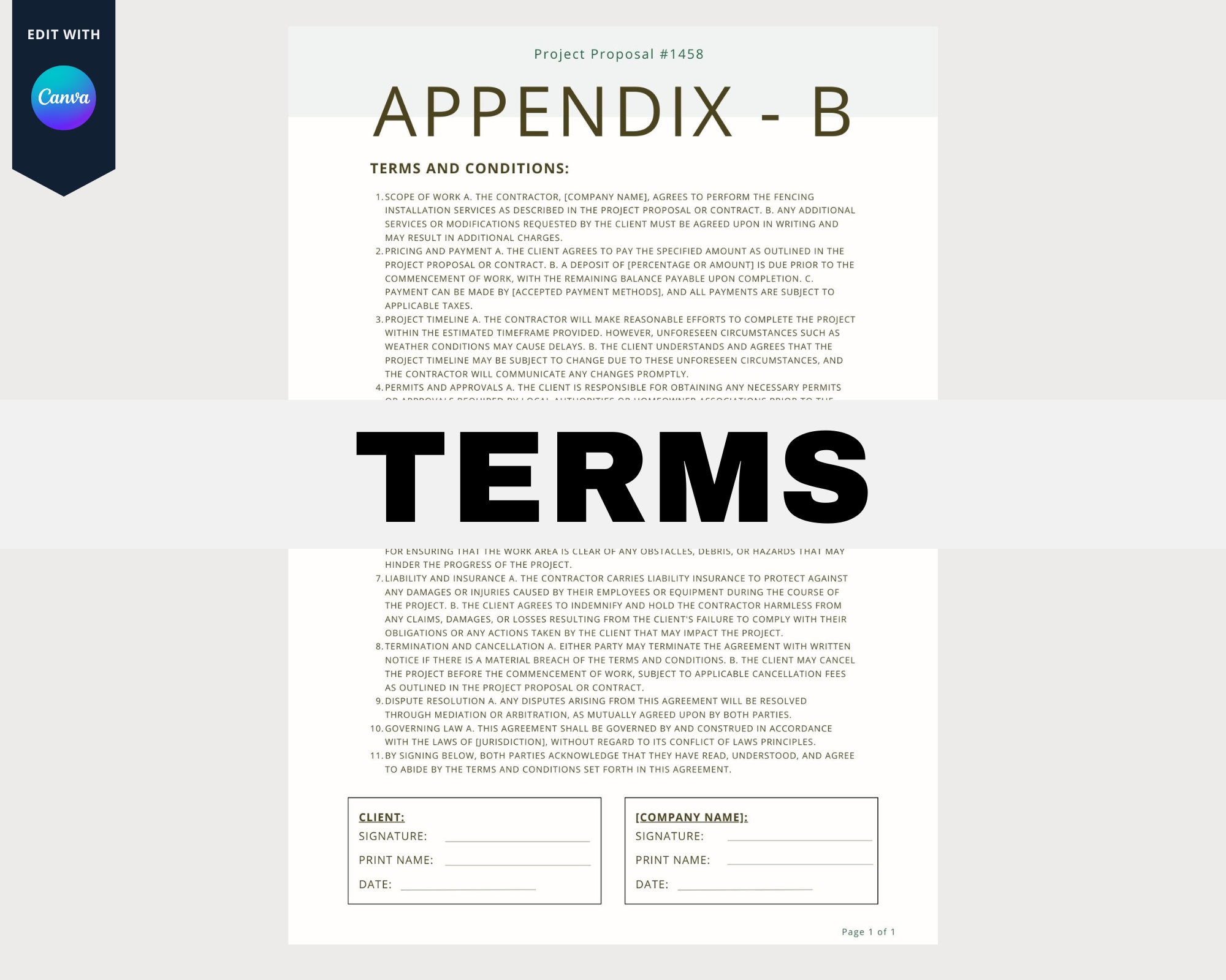 Professional Fence Quote Template. Edit for Free in Canva! Win Projects ...