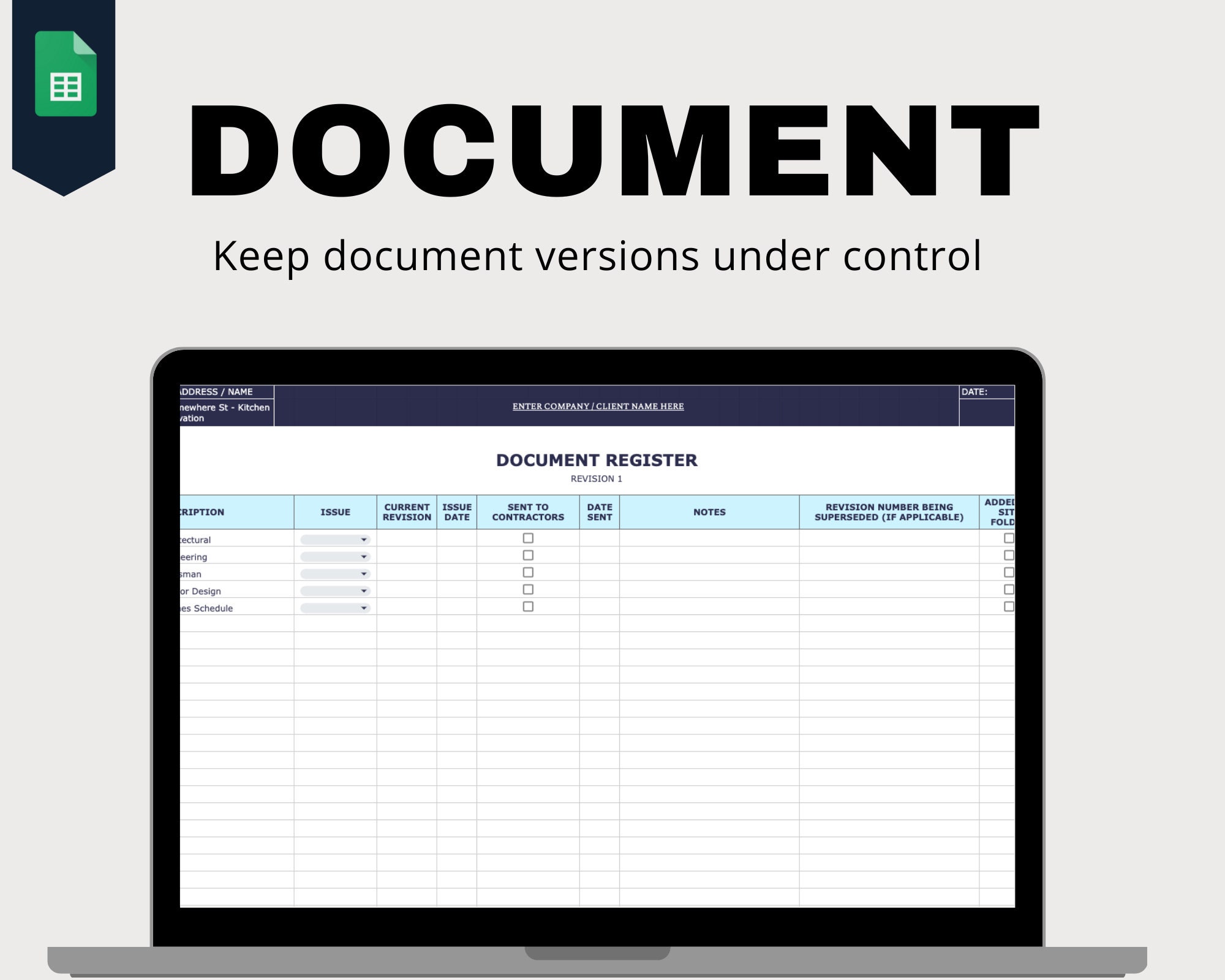 Kitchen Project Manager Suite - Gantt Chart, Estimate Template ...