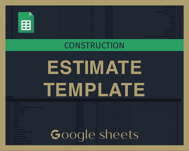Construction Estimate Template - Neat & Organised. Huge Pre - Built ...