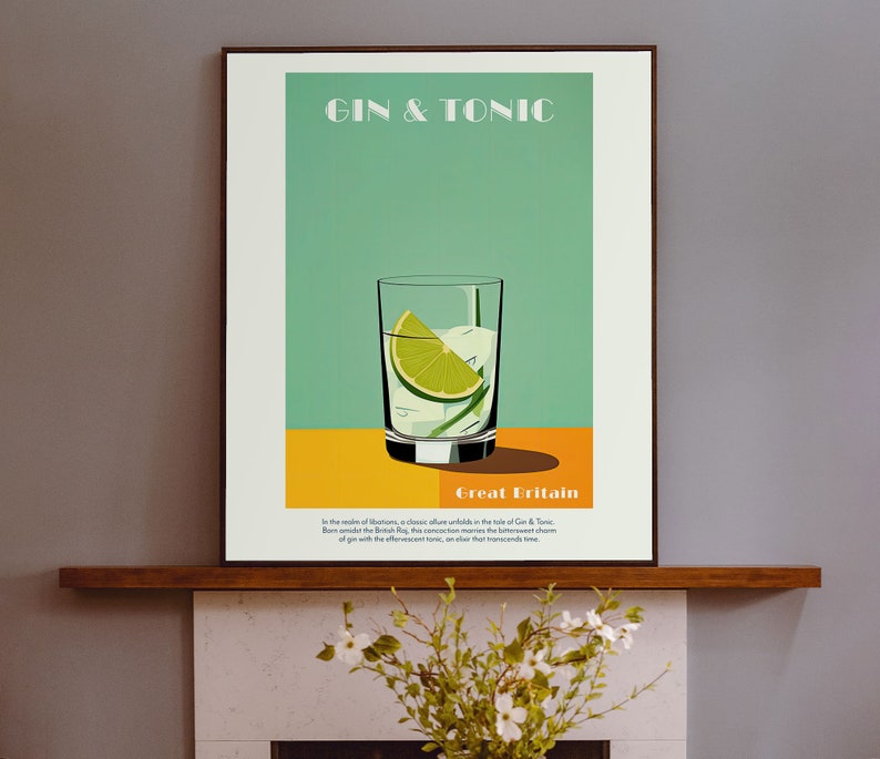 Gin and Tonic Print Gin and Tonic Cocktail Print Gin and - Etsy