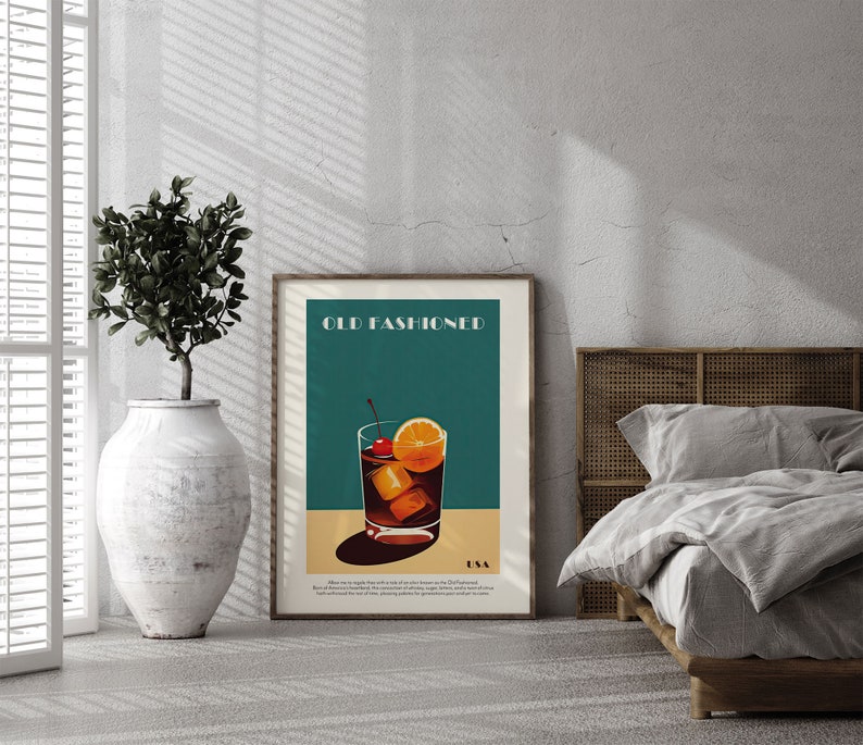 Old Fashioned Print Cocktail Printable Old Fashioned - Etsy