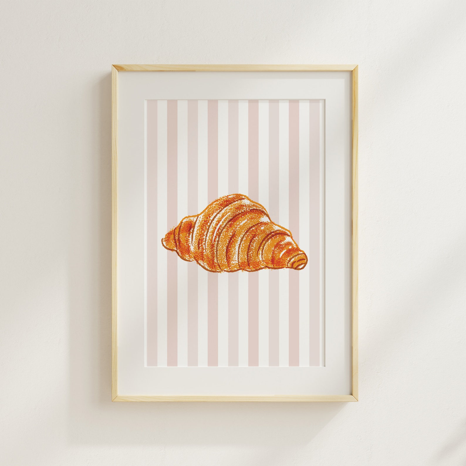 Croissant Wall Art Print, Kitchen Wall Art, Trendy Home Decor, Food ...