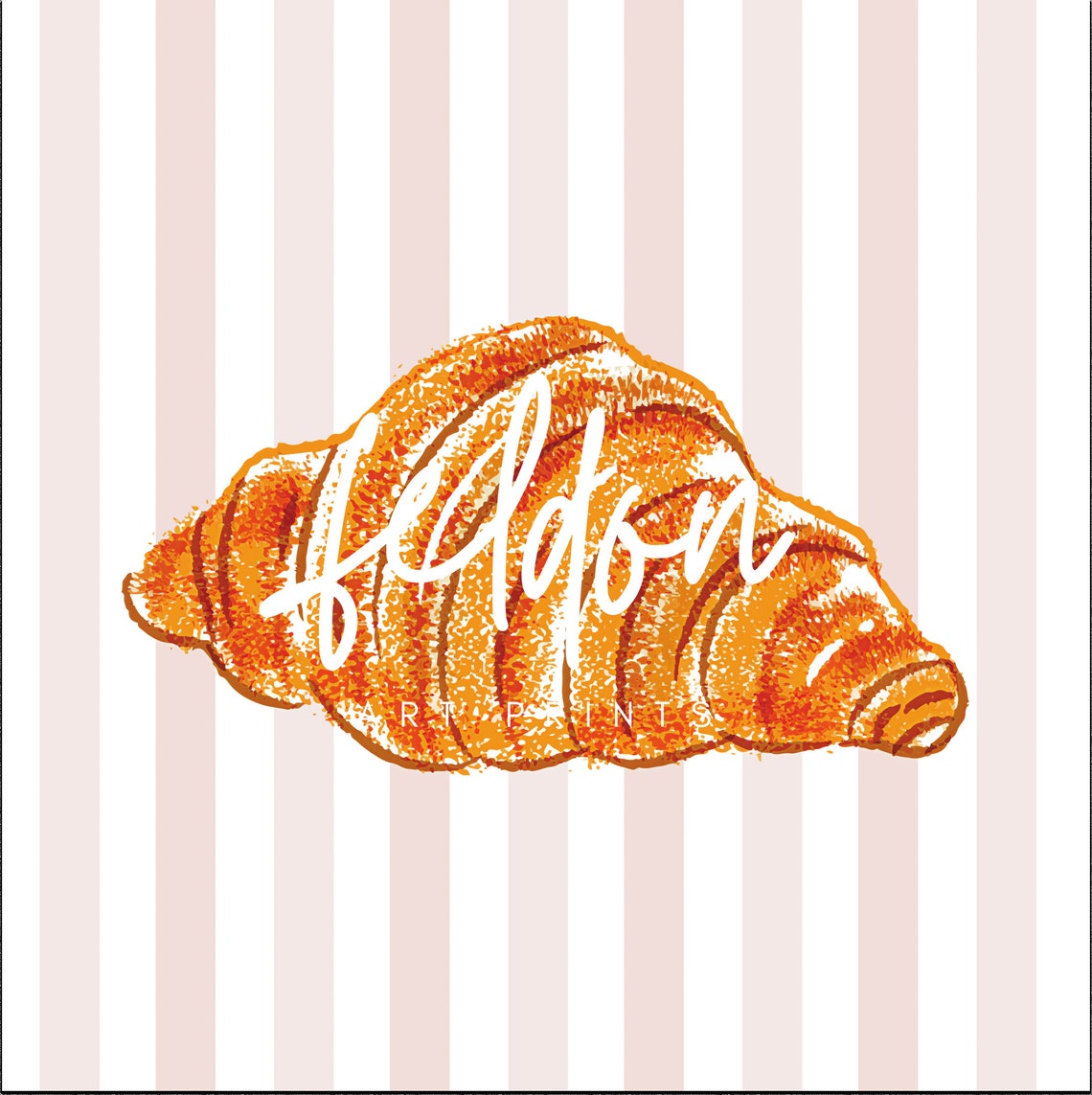 Croissant Wall Art Print, Kitchen Wall Art, Trendy Home Decor, Food ...