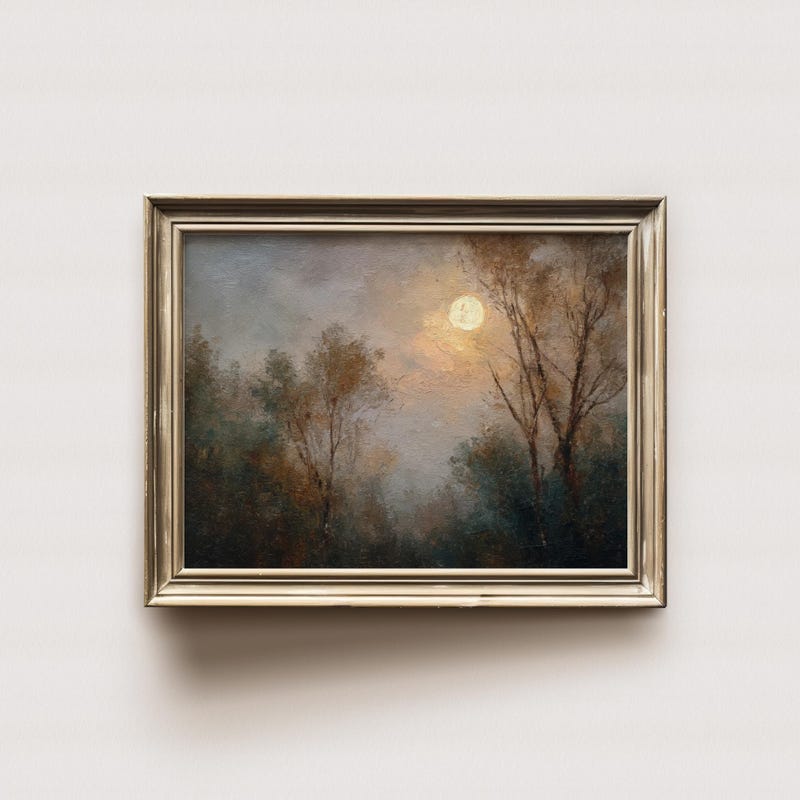 Full Moon Painting - Etsy