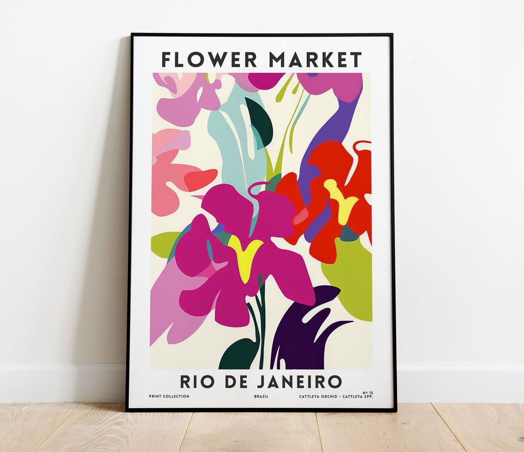 Rio De Janeiro Flower Market Poster: Brazil Floral Art (digital ...