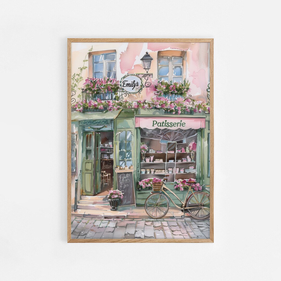 French Bakery Print, Print for Girls Room, Pastel Nursery Decor, Paris ...