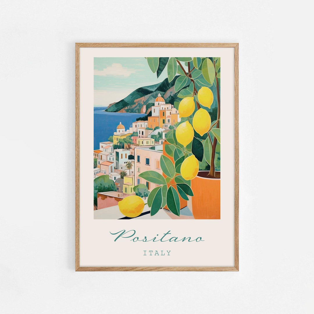 Positano Italy Travel Print, Printable Wall Art, Colorful Italian ...