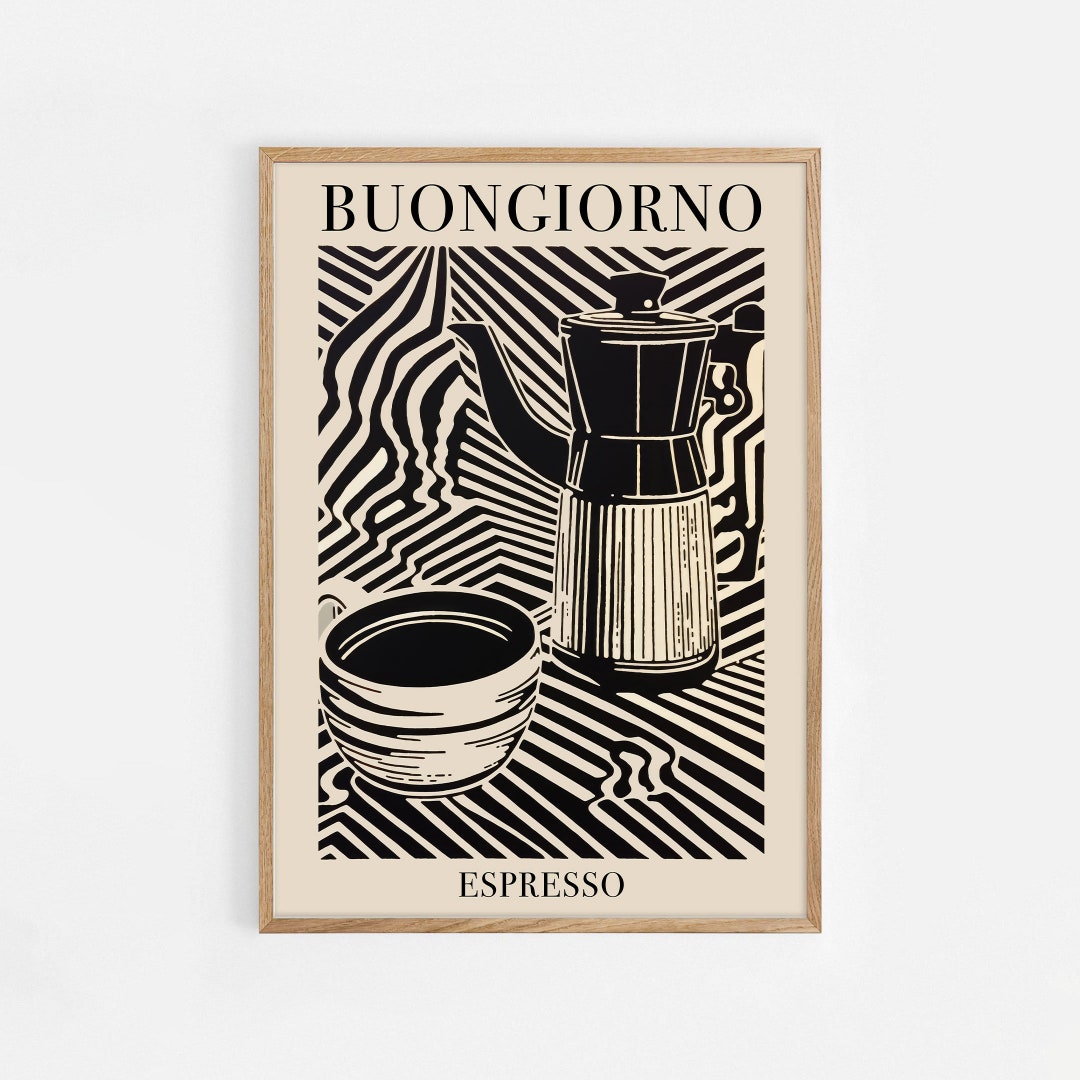 Coffee Moka Pot Wall Art, Printable Espresso Art Print, Coffee Maker ...