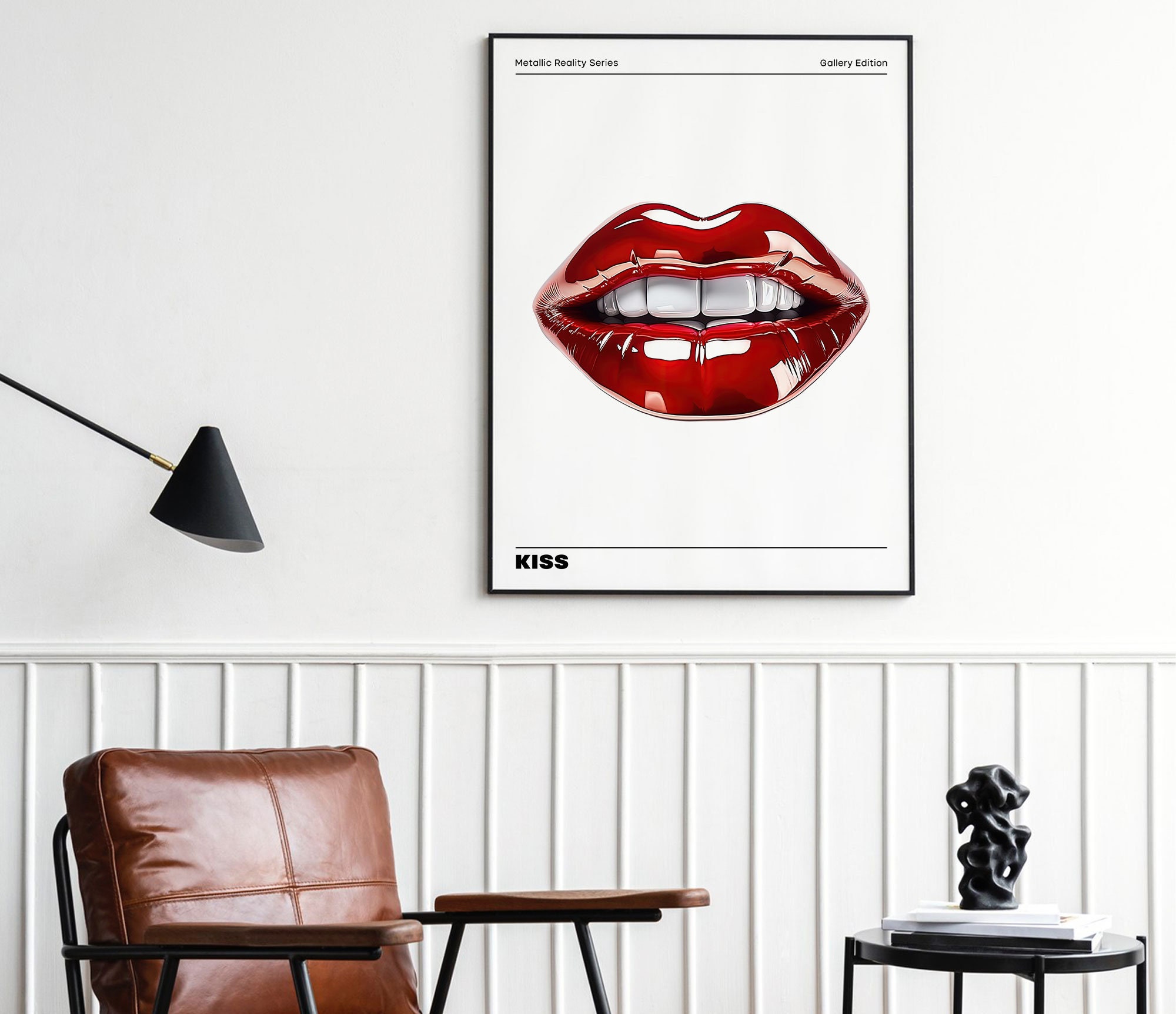 French Kiss Print, Printable Wall Art, Red Lips Kiss Print, Digital ...