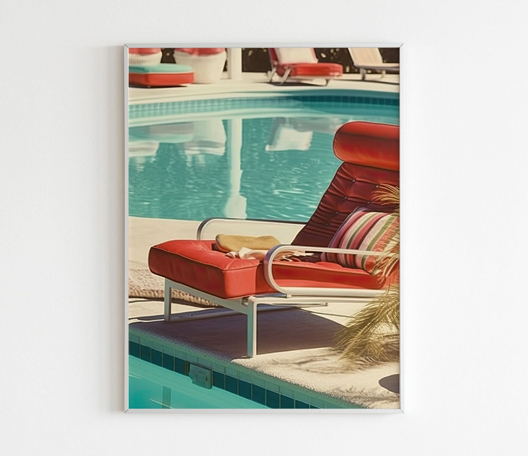 Poolside Chair Digital Print, Wall Poster, Digital Poster Print ...