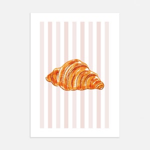 Croissant Wall Art Print, Kitchen Wall Art, Trendy Home Decor, Food ...