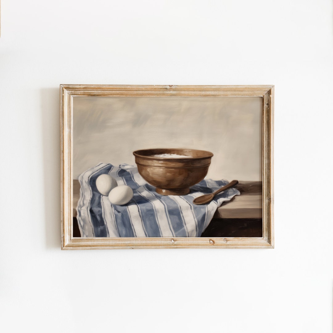 Baking Sunday Morning Art Print, Oil Painting Print, Breakfast Oil ...