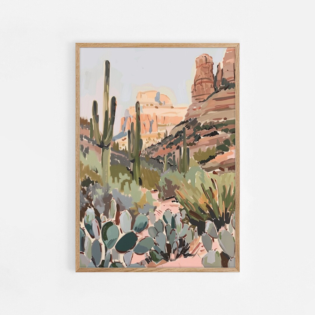 Sedona Desert Digital Art Print, Instant Download, Red Rock Canyon ...