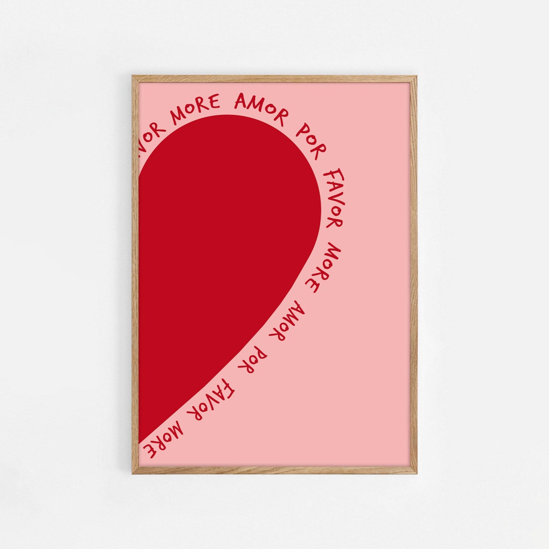More Amor Por Favor Poster Modern Eclectic Wall Art Printable Art