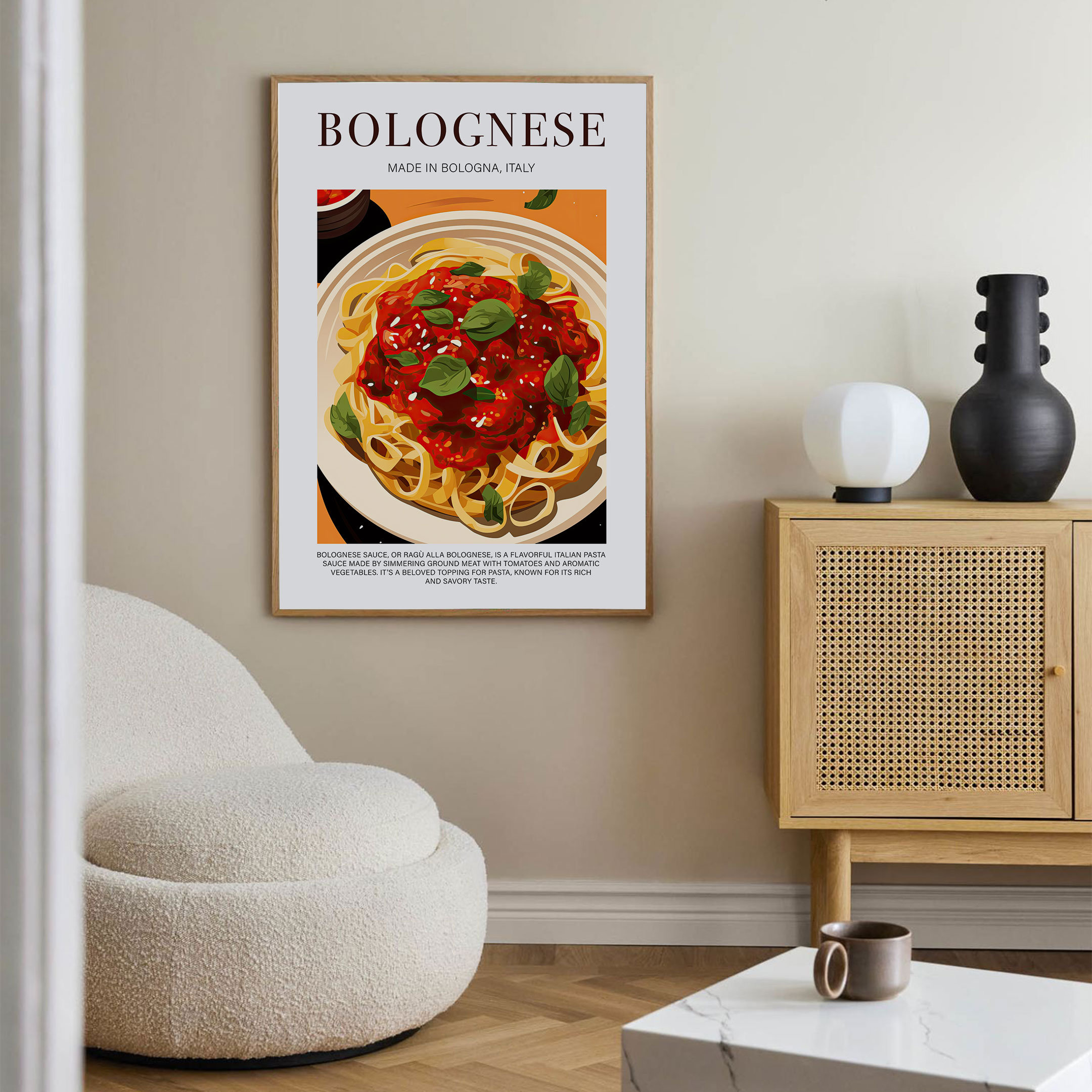 Bolognese Art Print Pasta Food Poster Spaghetti Artwork - Etsy