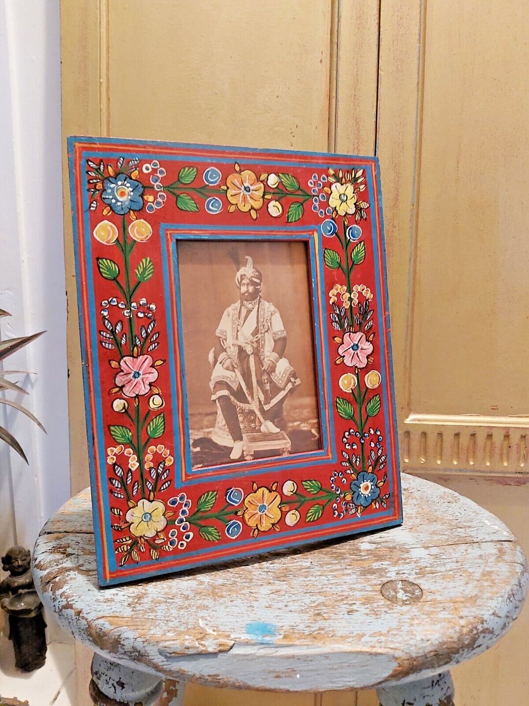 Hand Painted Indian Wooden Photo Frame - Etsy