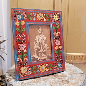 Hand Painted Indian Wooden Photo Frame - Etsy