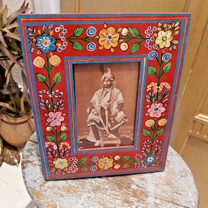 Hand Painted Indian Wooden Photo Frame - Etsy