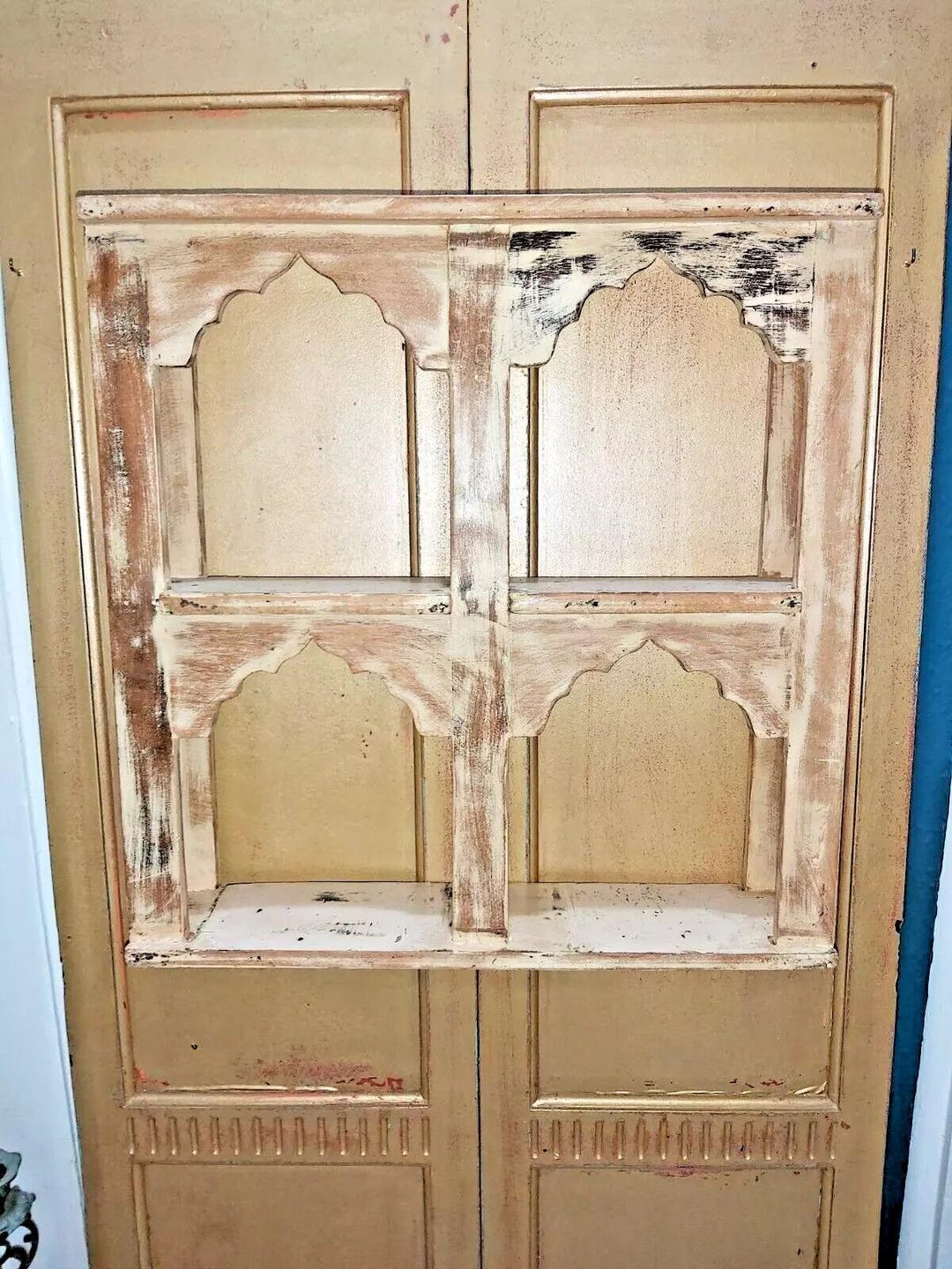 Vintage Indian Four Arch Wooden Temple Shelf - Etsy
