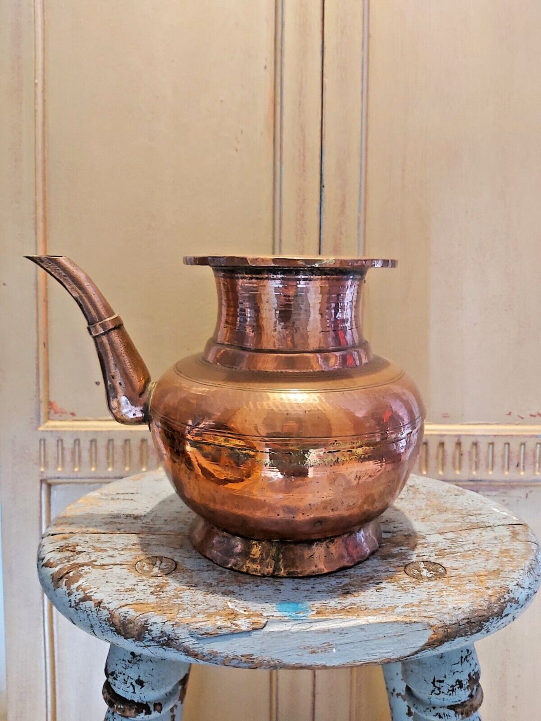 Antique Indian Copper Kindi Water Pot/vessel - Etsy