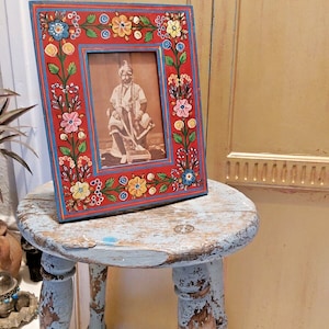 Hand Painted Indian Wooden Photo Frame - Etsy