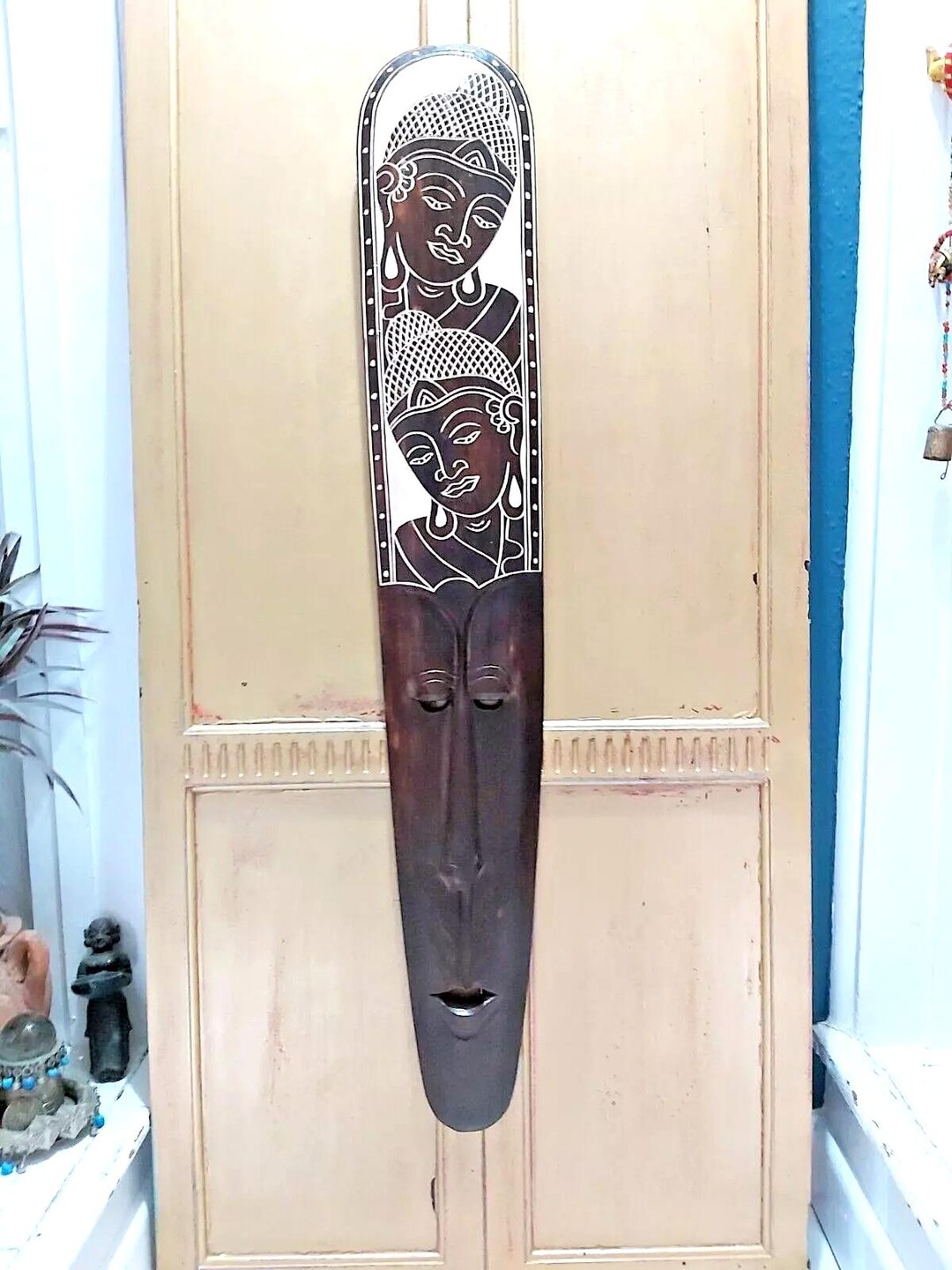Tall Hand Carved Solid Wood Lombok Style Wall Mask - Buddha - Etsy