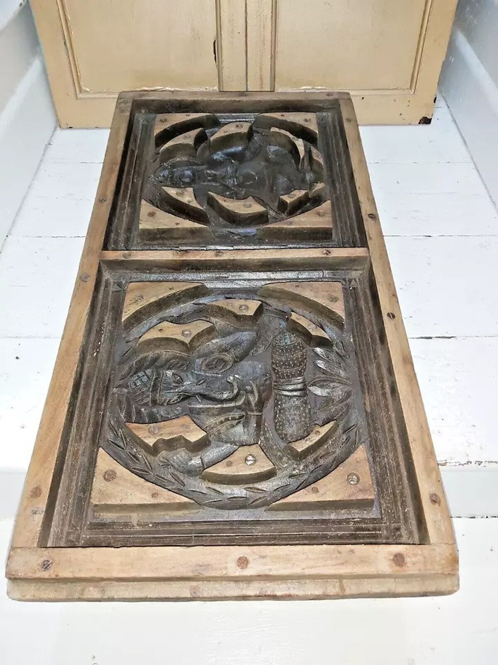 Vintage Architectural Wooden Indian Cement/plaster Casting Mould Wall ...