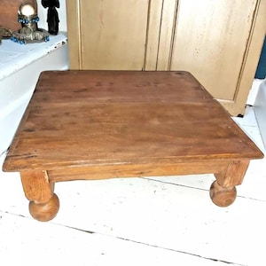 Vintage Indian Solid Wood Chowki Table - Etsy UK