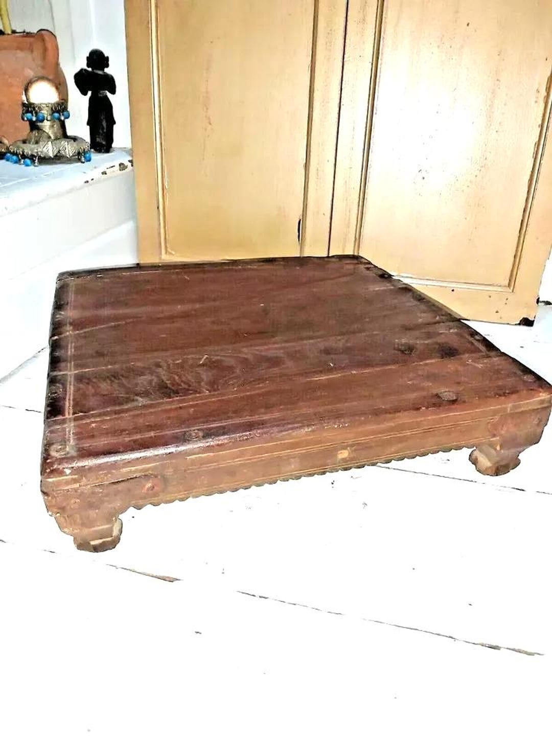 Vintage/antique Indian Solid Wood Chowki Table - Etsy UK