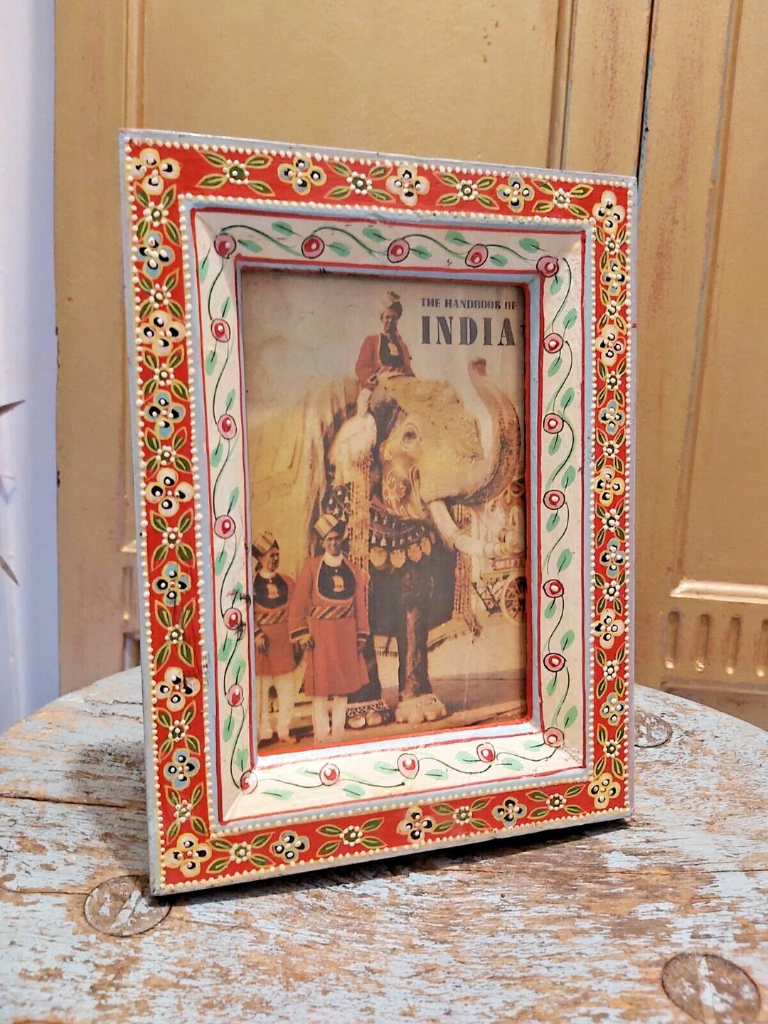 Floral Hand Painted Indian Wooden Photo Frame - Etsy