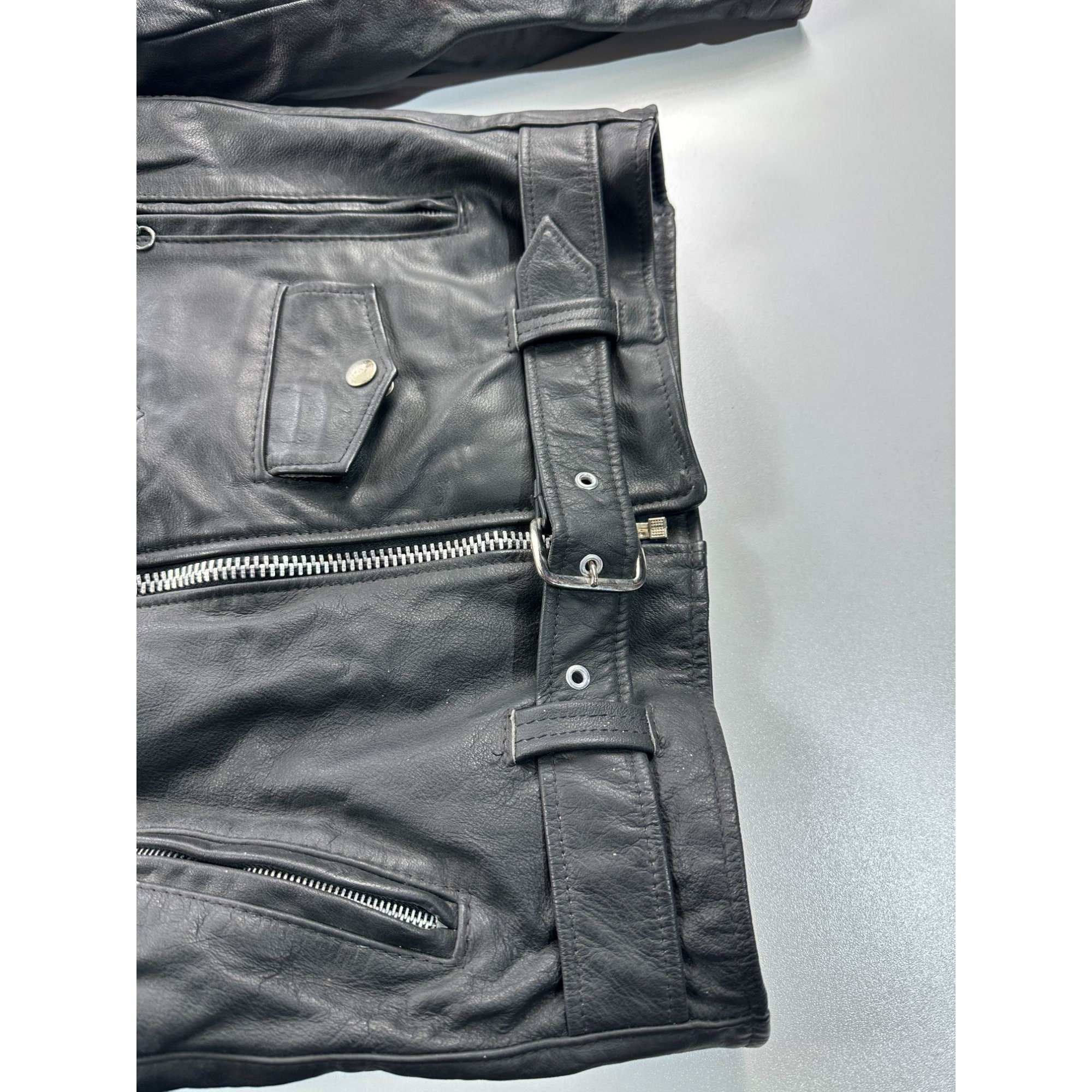 Excelled Mens Vtg Leather Motorcycle Biker USA Jacket Sz 36 Black Zip ...