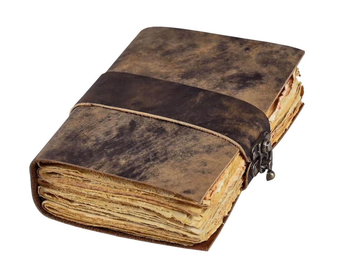 Vintage Leather Journal: Blank Book of Shadows With Deckle Edge Paper ...