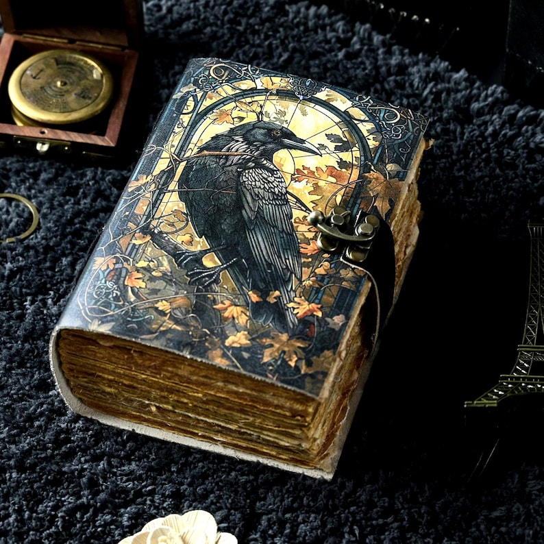 The Raven Leather Journal: Gothic Grimoire Book of Shadows - Etsy UK