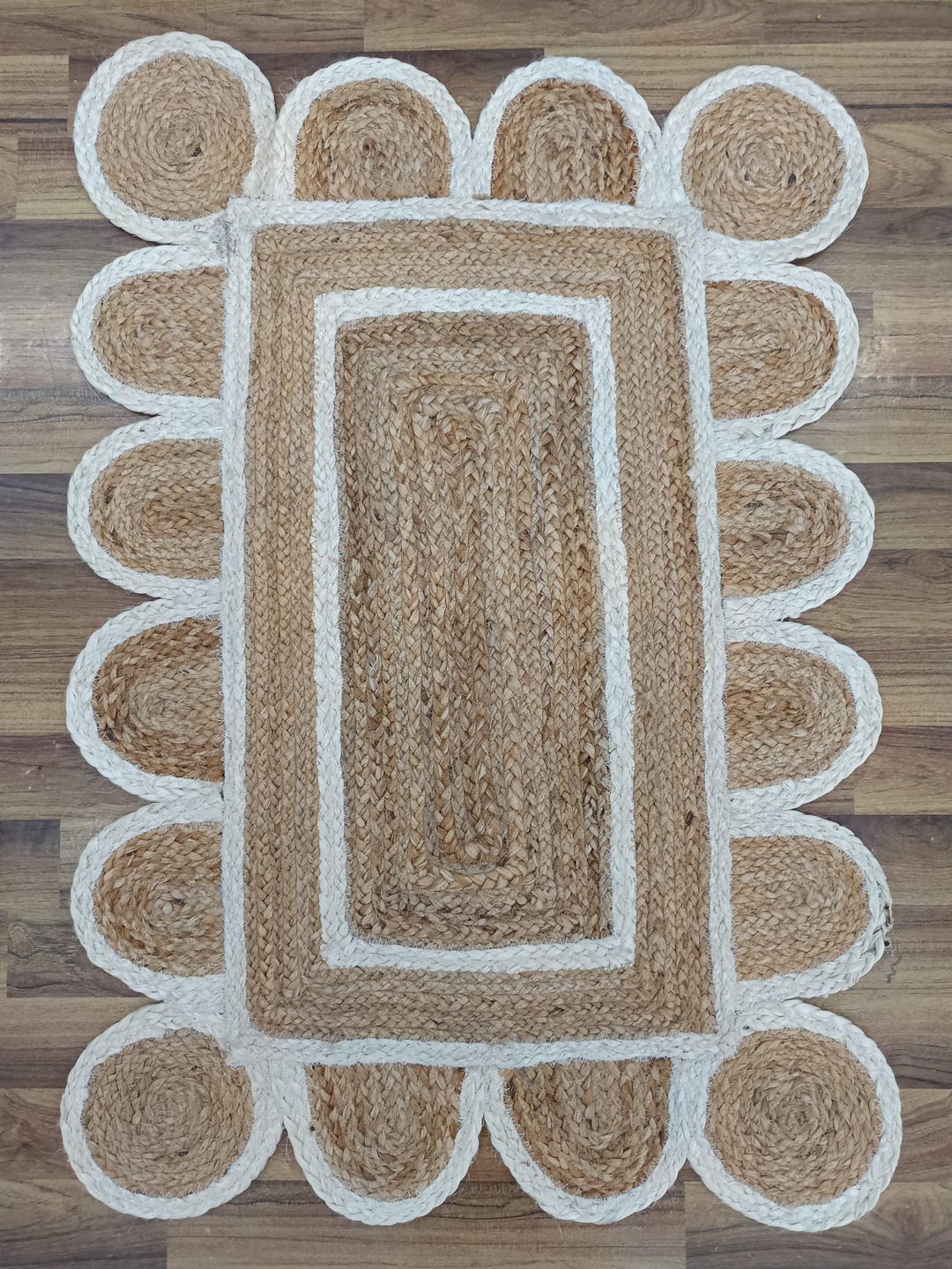 Scallop Handmade Irregular Floor Door Mat for Home - Modern Jute Area ...