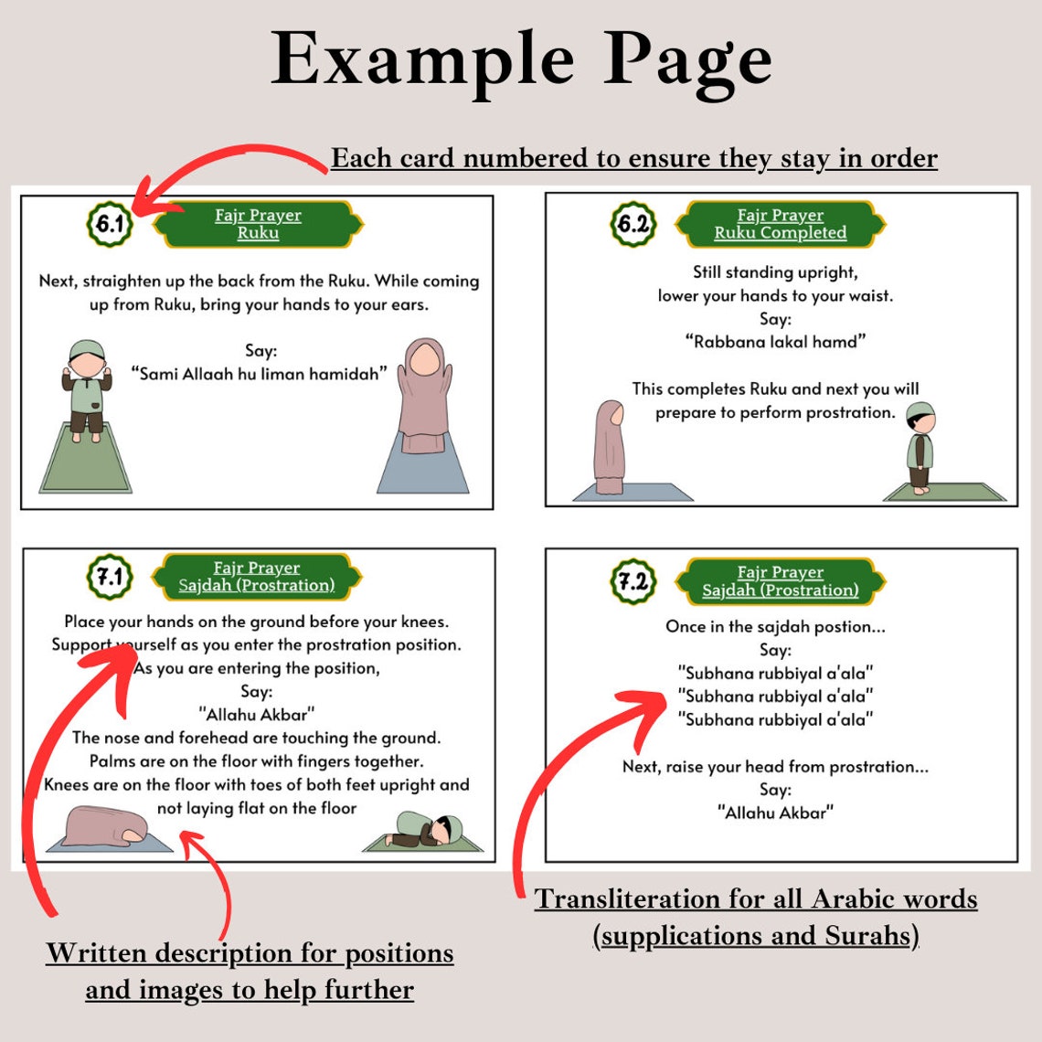 Islamic Prayer Steps Printable Flashcards, Learn Salah Islam Prayer ...