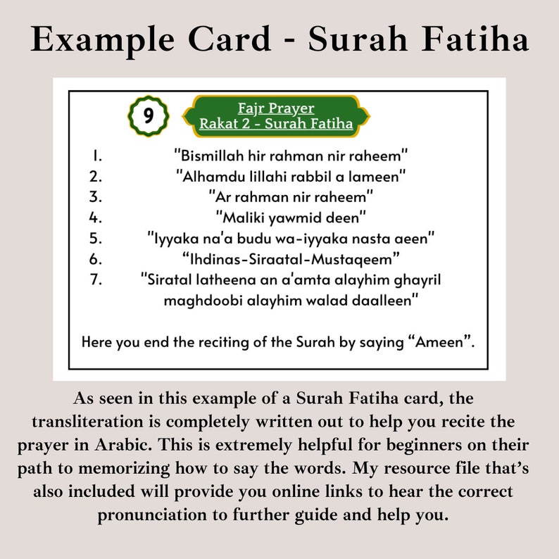 Islamic Prayer Steps Flashcards: Learn Salah With Transliteration ...