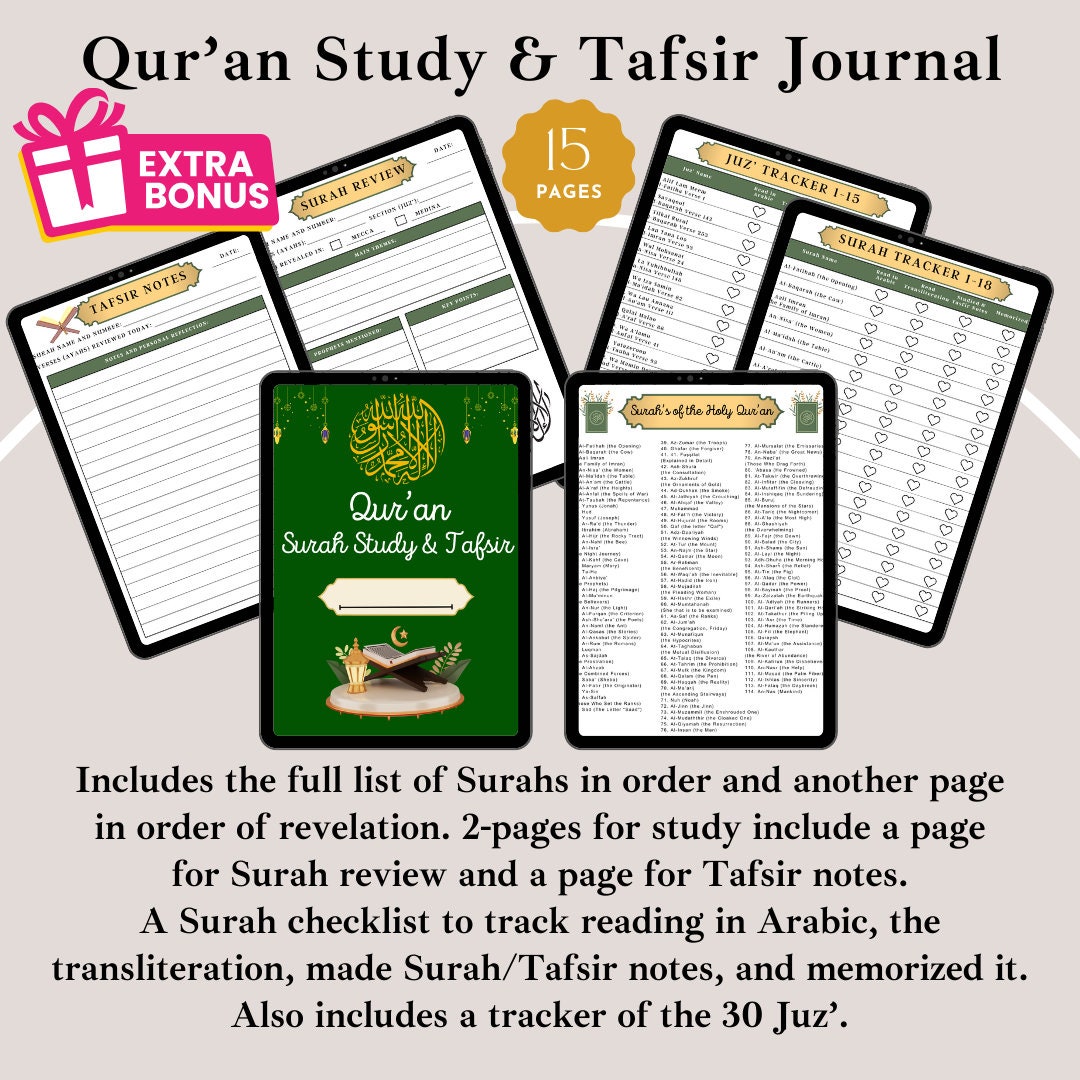 Full Quran Traceable PDF: English Translation, Study Journal, Surah ...