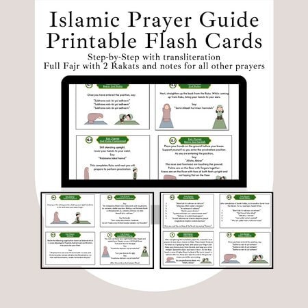 Islamic Prayer Steps Printable Flashcards, Learn Salah Islam Prayer ...