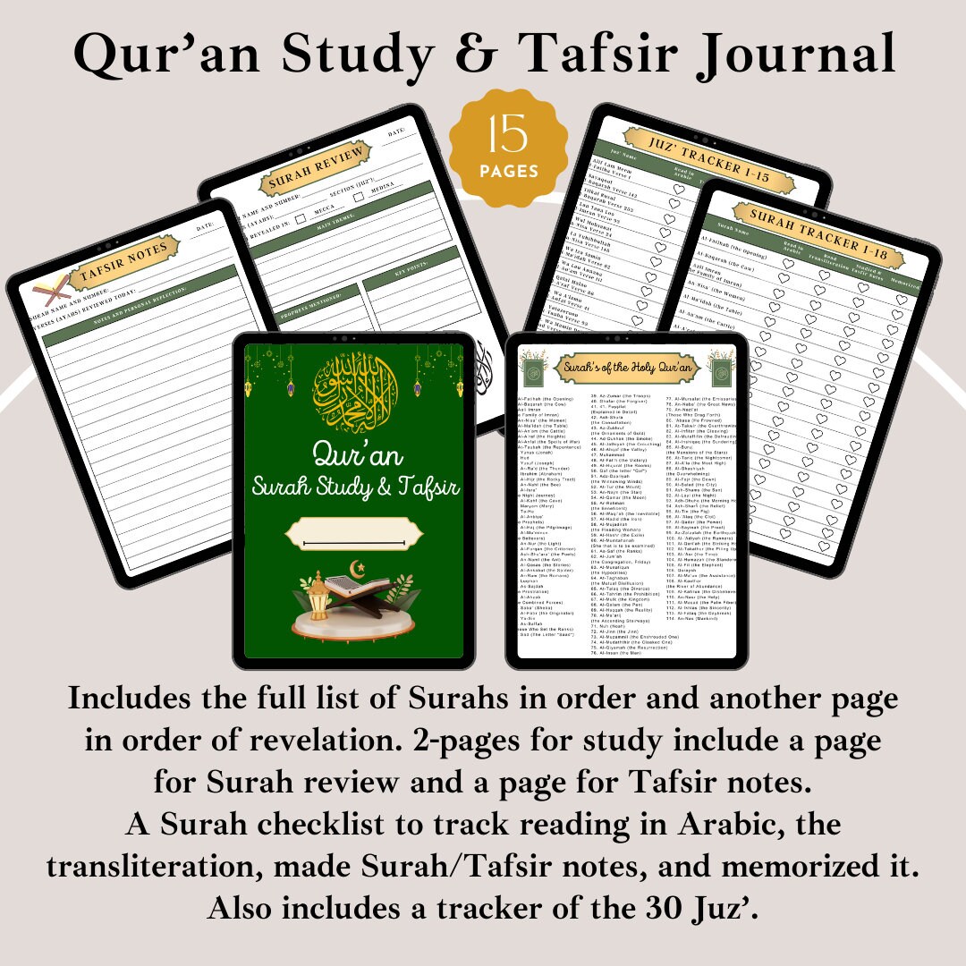 Islam Tracker Salat, Juz, Ramadan/eid Planner, Quran Study, Tafsir ...