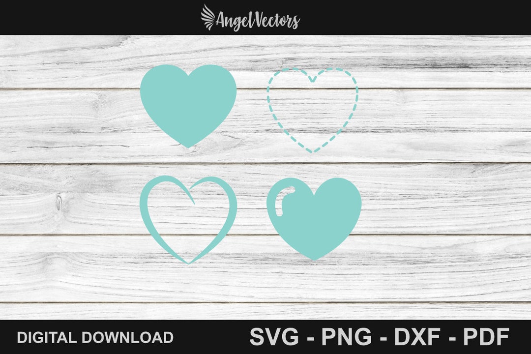 Hearts Svg, Love Svg, Cut File, Digital Vector, Cut File, DXF, PDF, PNG ...