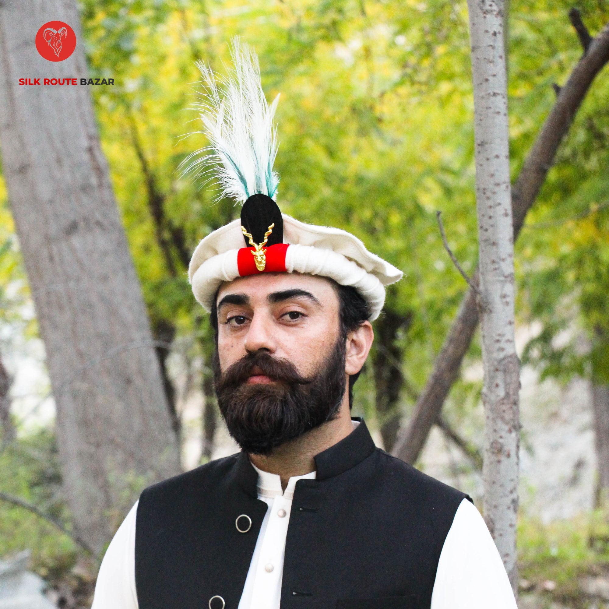 Handmade White and Black Chitrali/ Afghani Pakol Hat With Markhor Cap ...