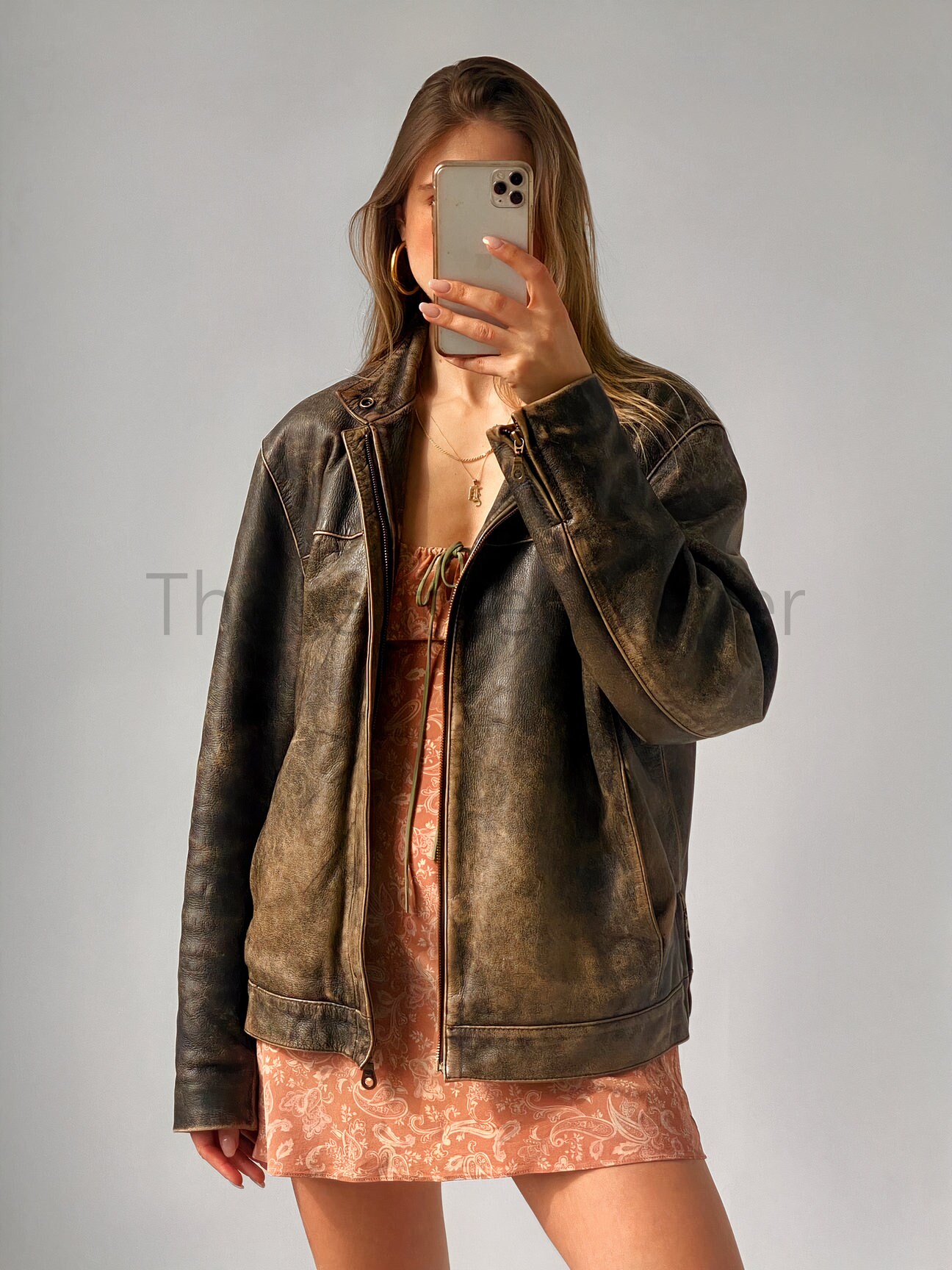 90s Women Vintage Oversized Straight Leather Jacket, Ladies Leather Jacket, Ladies Biker Jacket ...