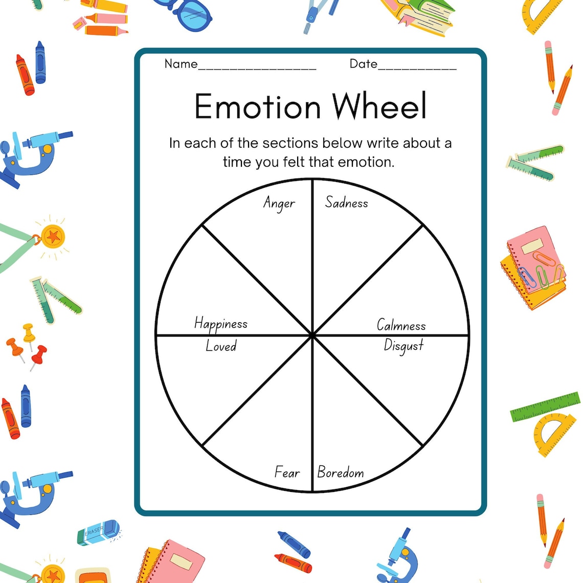 SEL Emotion Worksheet | Emotion Wheel | Social Emotional| Primary ...