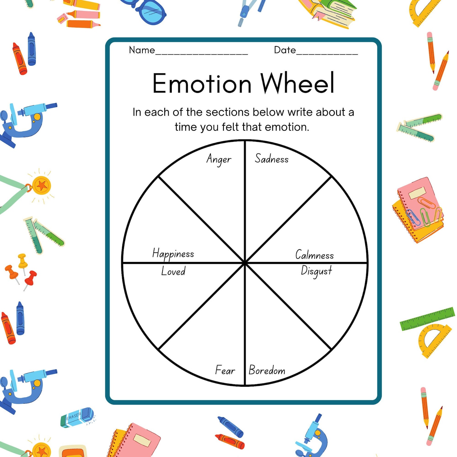 SEL Emotion Worksheet | Emotion Wheel | Social Emotional| Primary ...