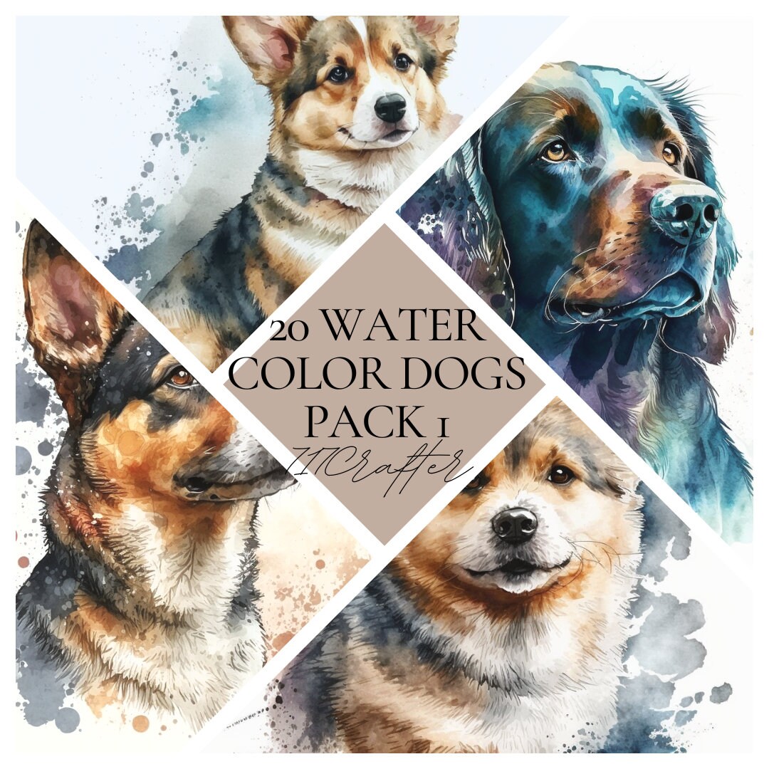 Watercolor Dog Clipart Pack 1 - Etsy