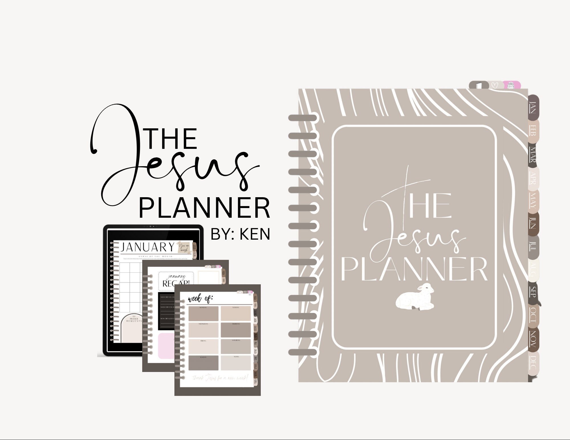 Undated Faith Digitial Planner | Hyperlinks | Christian Planner | iPad ...