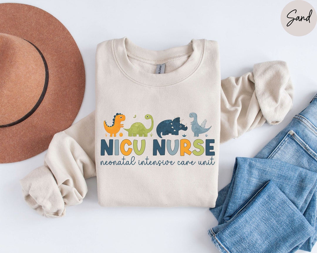 Nicu Nurse Sweatshirt NICU Nurse Shirt, NICU Nurse Dinosaur Sweater ...
