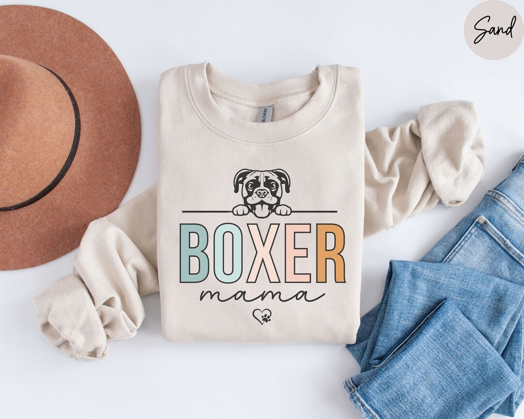 Boxer Mom Sweatshirt, Boxer Mom Shirt, Boxer Dog Mom Sweater, Boxer Dog ...